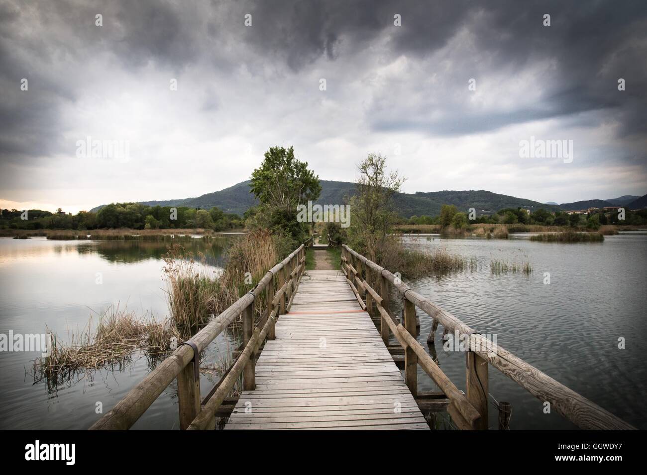 a view of a lake bridge Stock Photo - Alamy