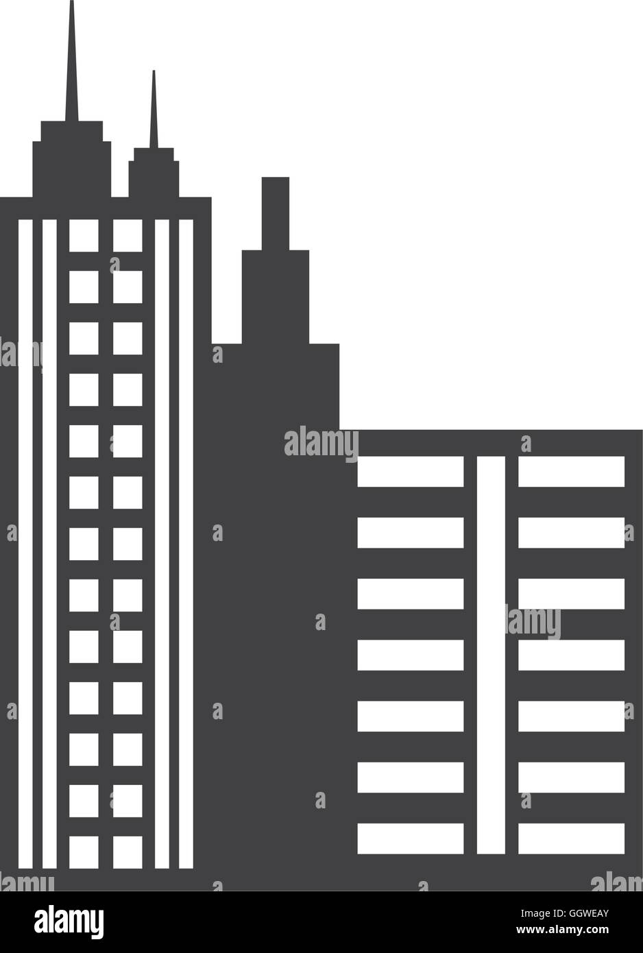 city silhouette urban building towers icon. Vector graphic Stock Vector ...