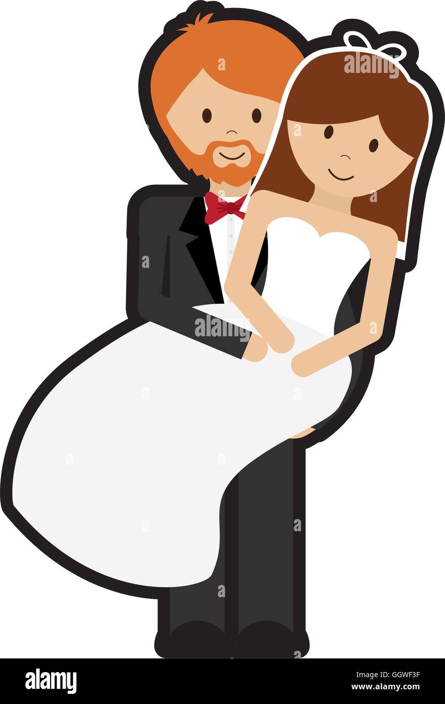 couple cartoon wedding marriage icon. Vector graphic Stock Vector Image ...