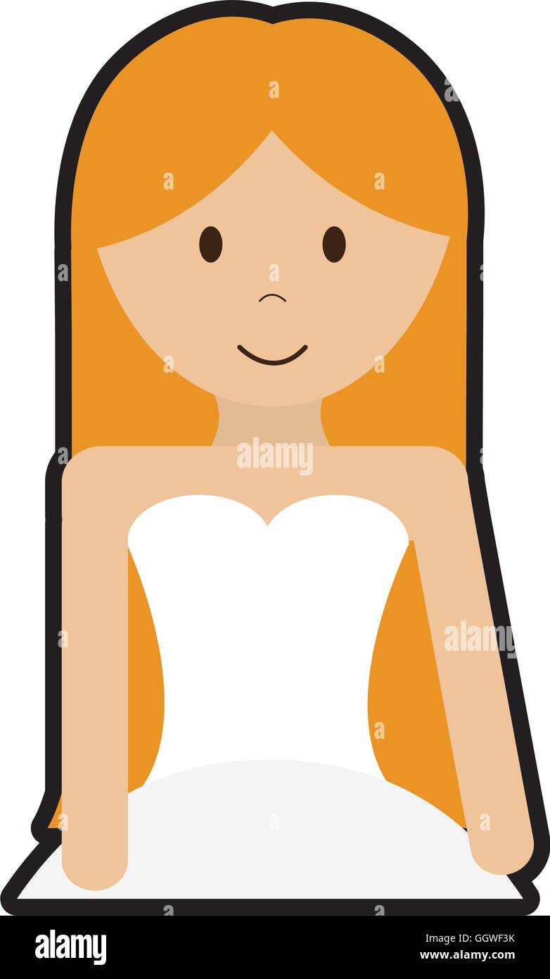 girl cartoon wedding marriage icon. Vector graphic Stock Vector Image ...