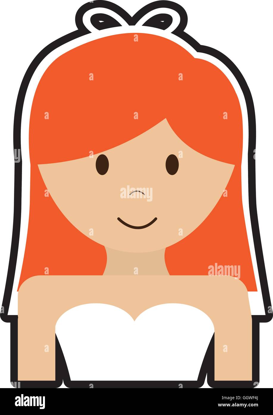 girl cartoon wedding marriage icon. Vector graphic Stock Vector Image ...