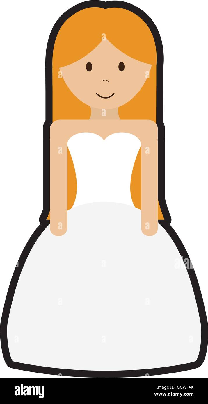 girl cartoon wedding marriage icon. Vector graphic Stock Vector Image ...