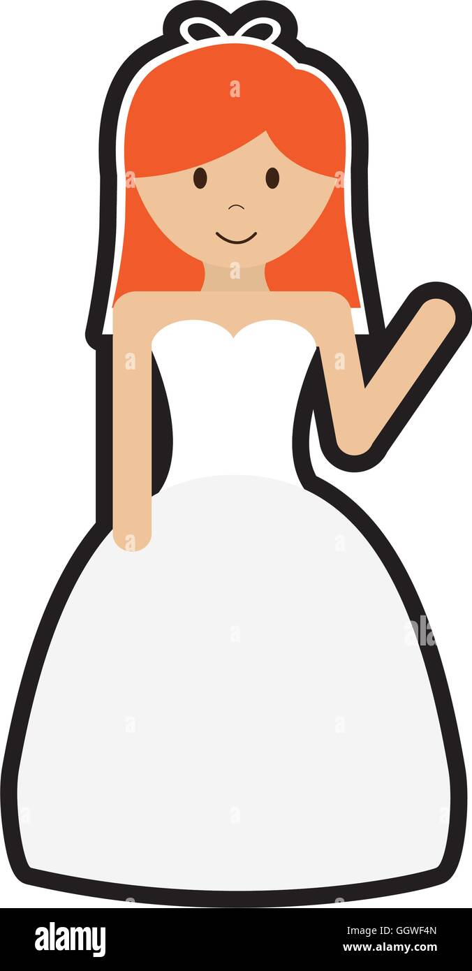 girl cartoon wedding marriage icon. Vector graphic Stock Vector Image ...