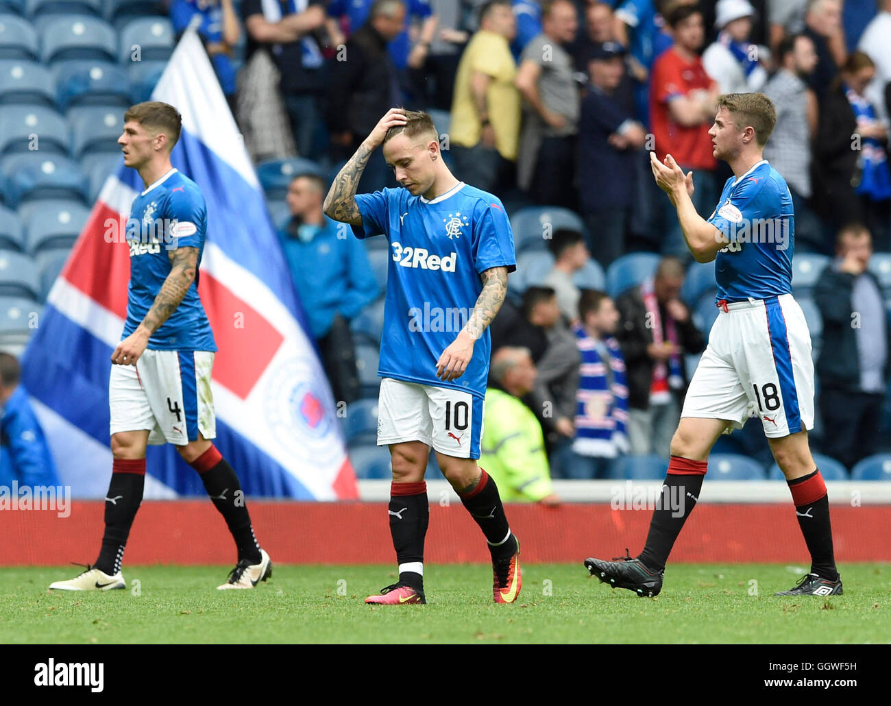 Rangers' (from left to right) Rob Kiernan, Barry McKay and Jordan ...