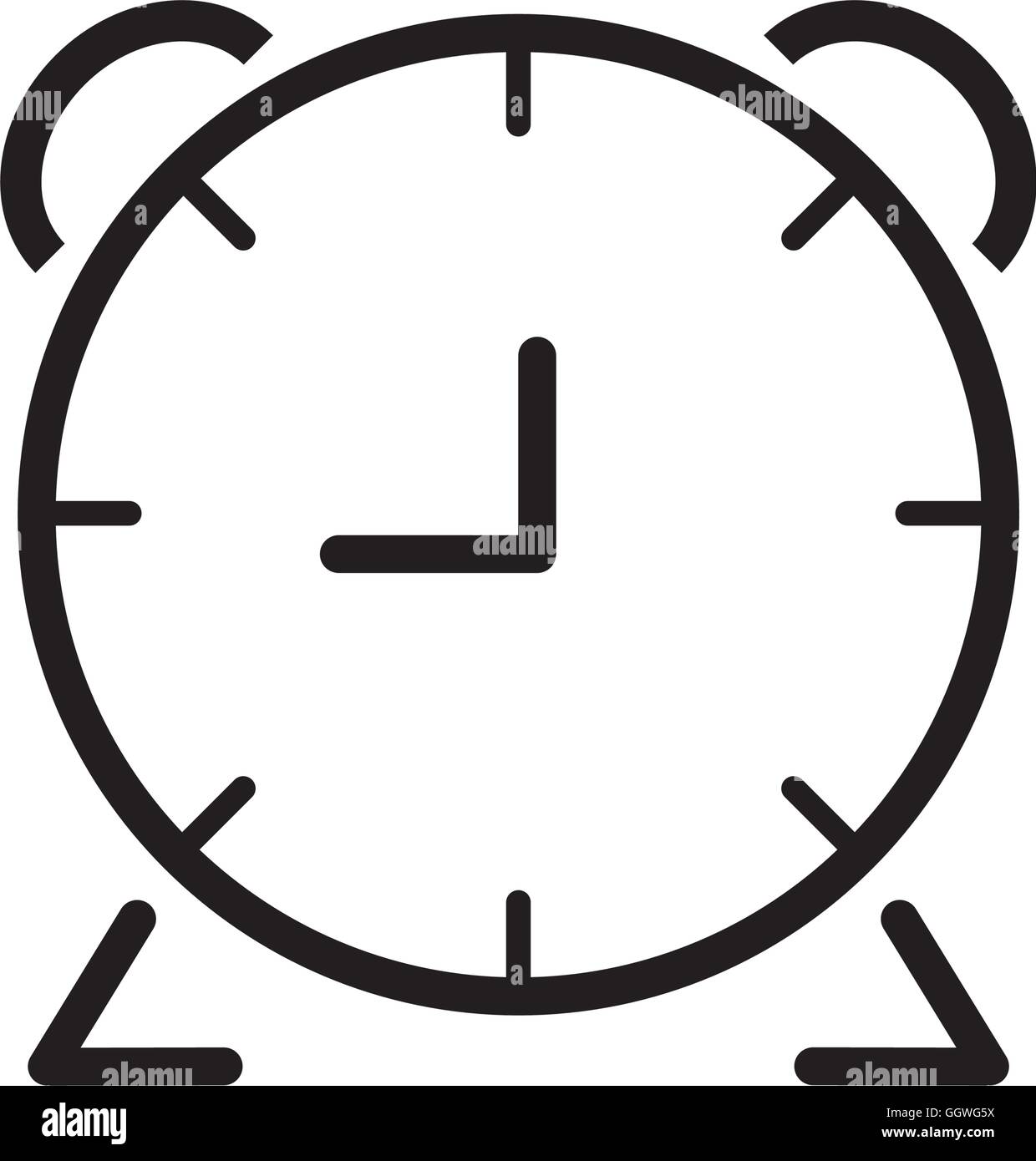 clock time silhouette white icon. Vector graphic Stock Vector Image ...