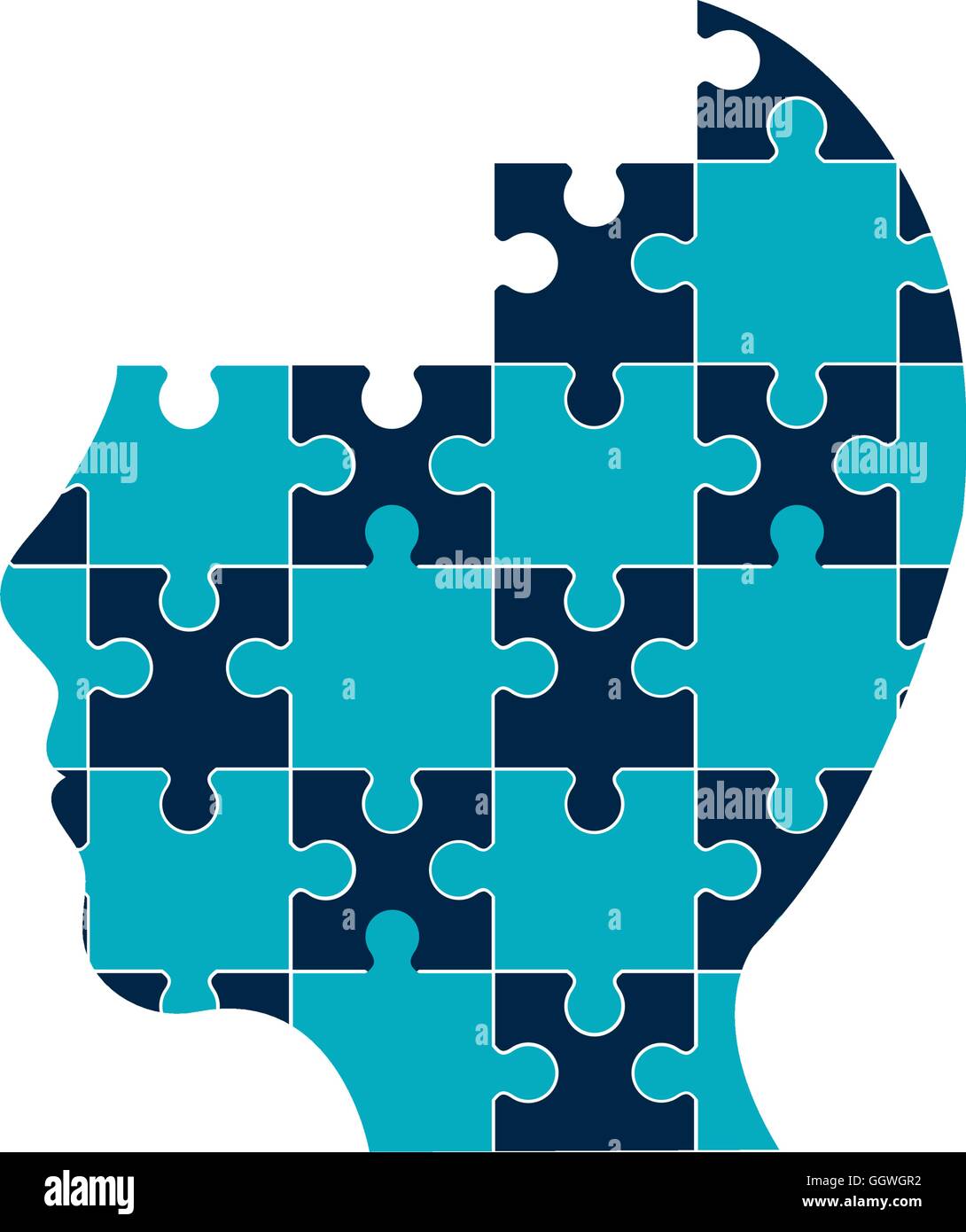 puzzle head jigsaw game figure icon. Vector graphic Stock Vector Image ...