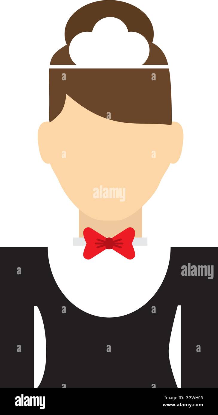 waiter female woman hotel service icon. Vector graphic Stock Vector ...
