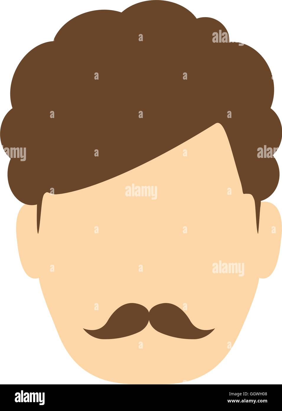 man male mustache head person icon. Vector graphic Stock Vector Image ...