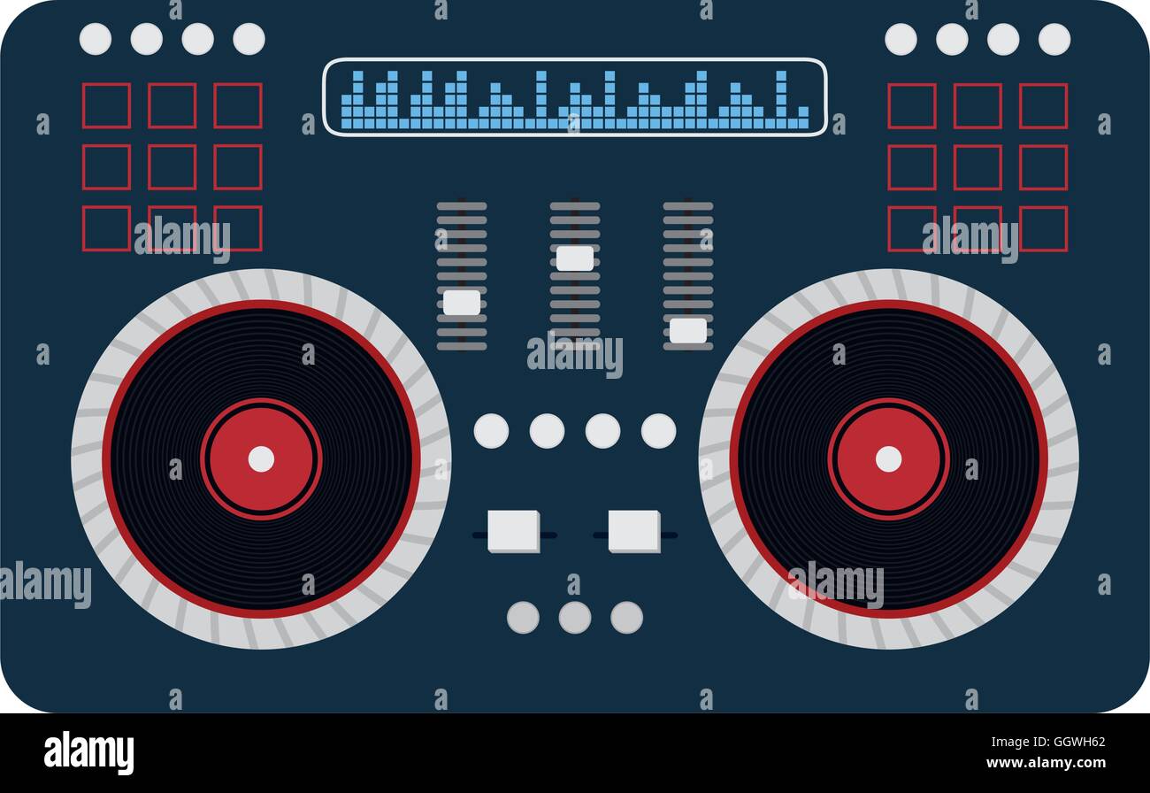 vinyl machine music sound dj icon. Vector graphic Stock Vector Image ...