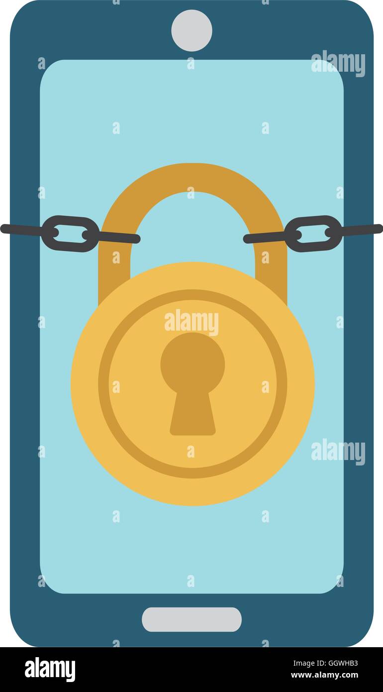 padlock smartphone protection icon. Vector graphic Stock Vector Image ...
