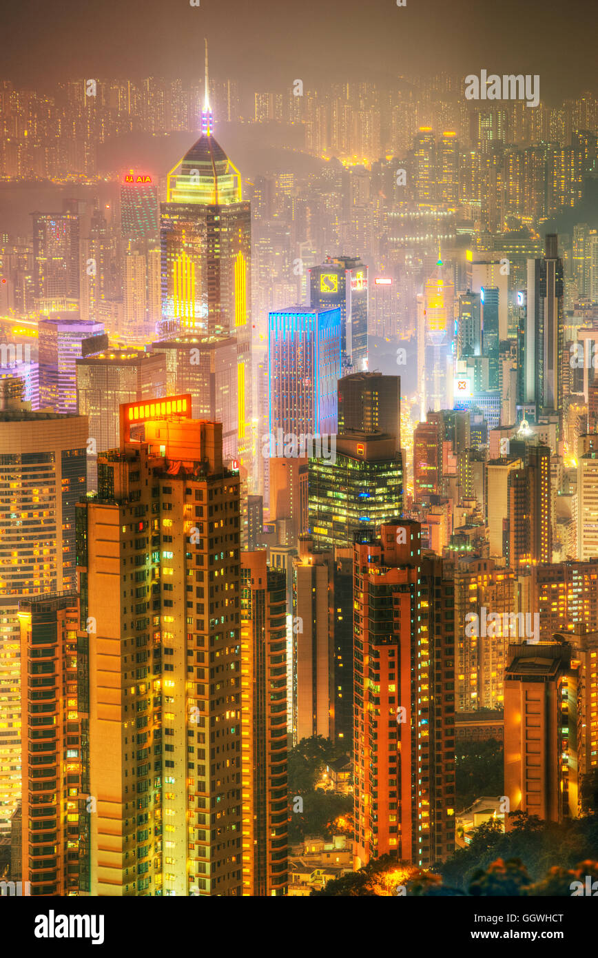 Victoria Peak, above Hong Kong provides an uninterrupted view of the ...