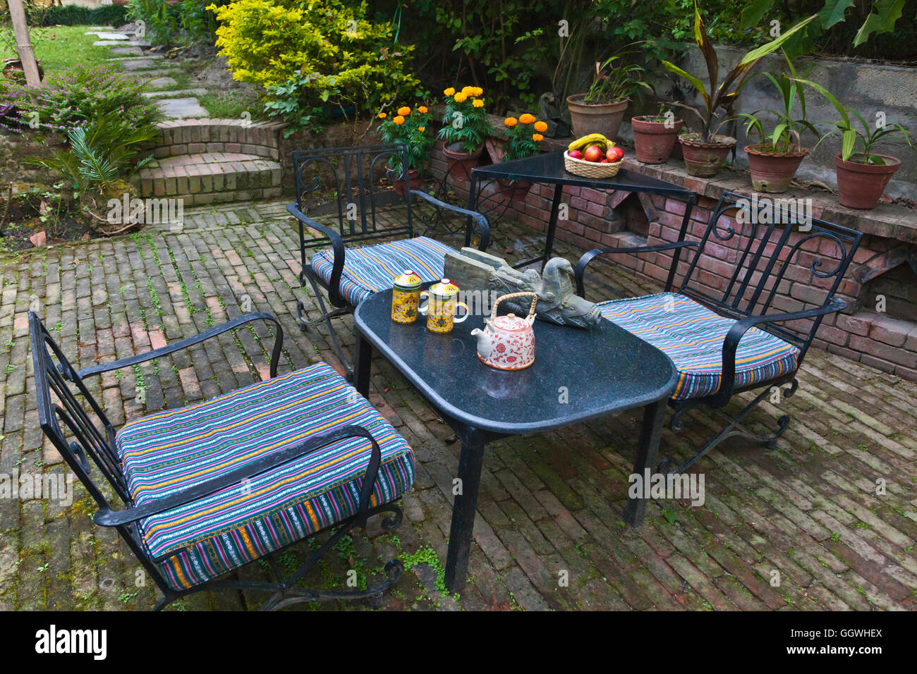 Keshab and Sushma Regmi's garden - KATHMANDU, NEPAL Stock Photo - Alamy