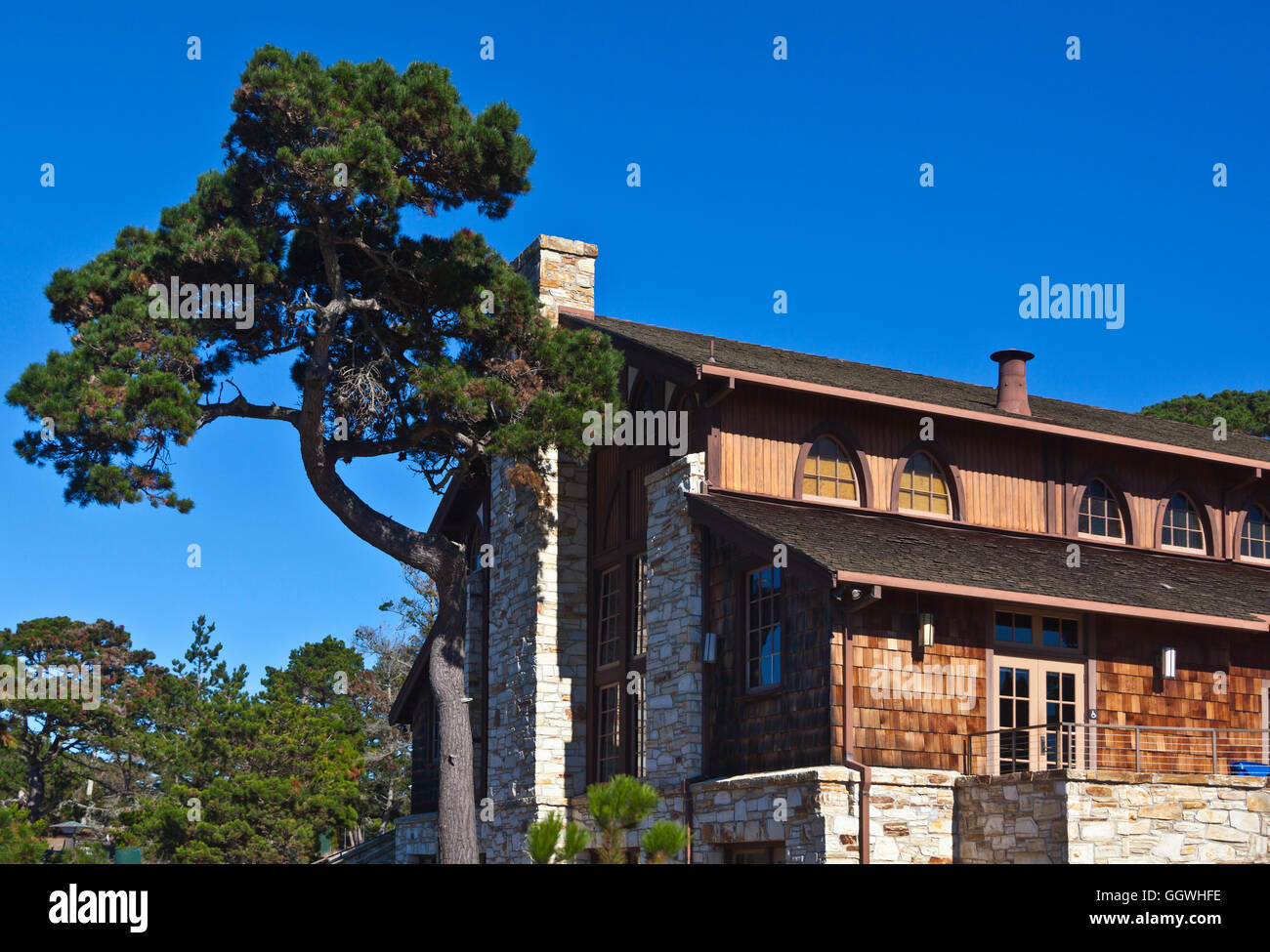 Exterior of MERRILL HALL designed by JULIA MORGAN at the ASILOMAR ...