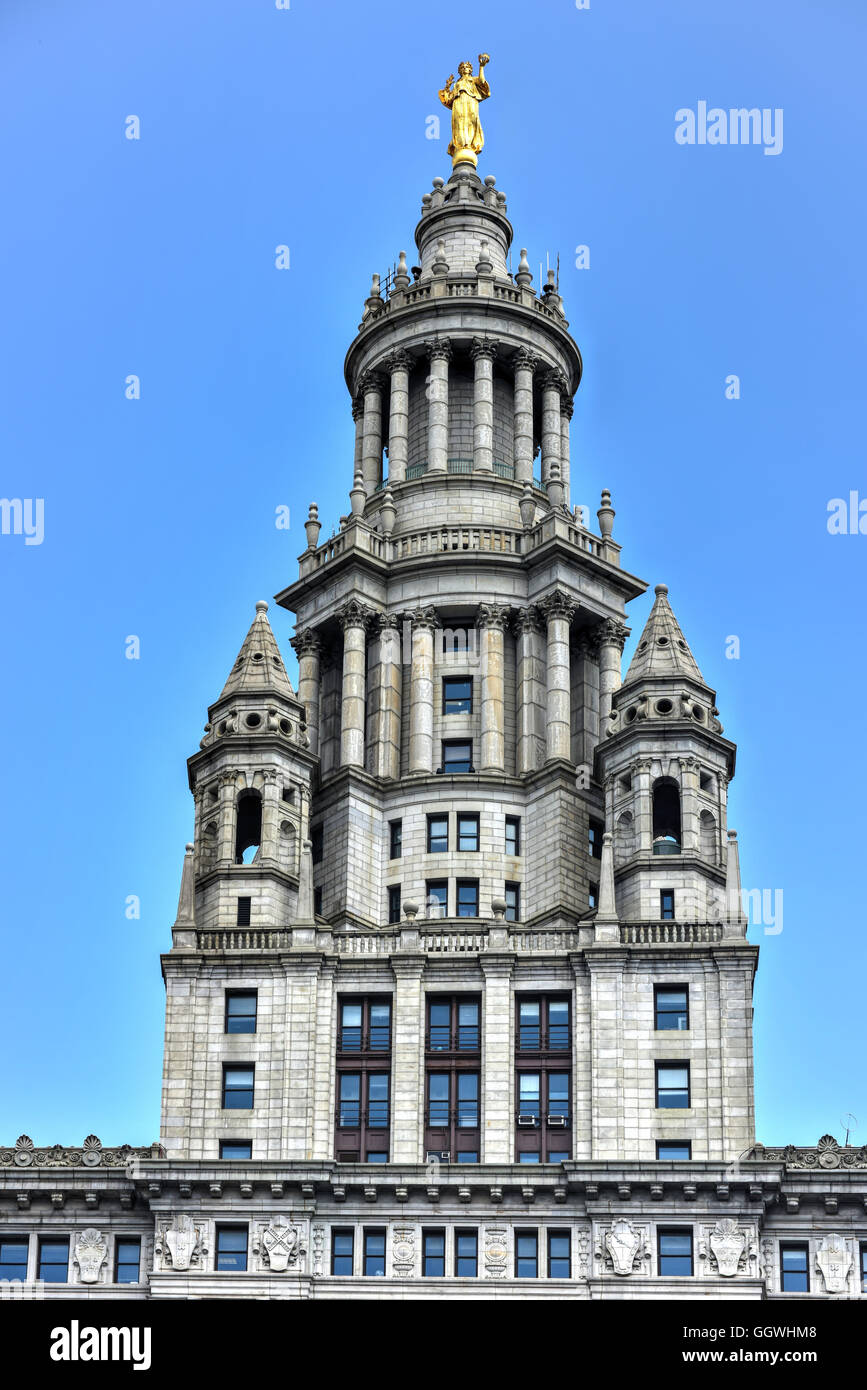 Civic Fame Statue on the Municipal Building in New York City, a 40 ...