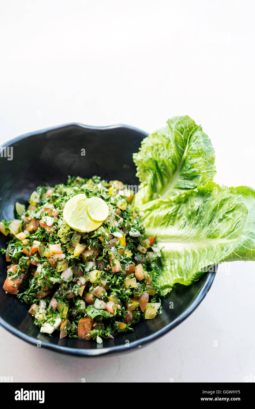 tabouleh traditional lebanese middle eastern fresh salad bowl meze ...