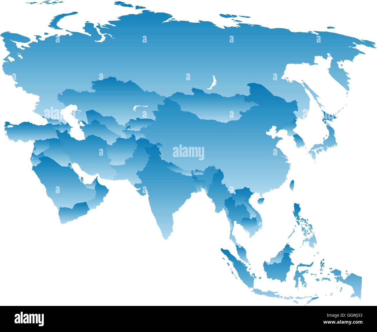 map Asia on a white background Stock Vector Image & Art - Alamy