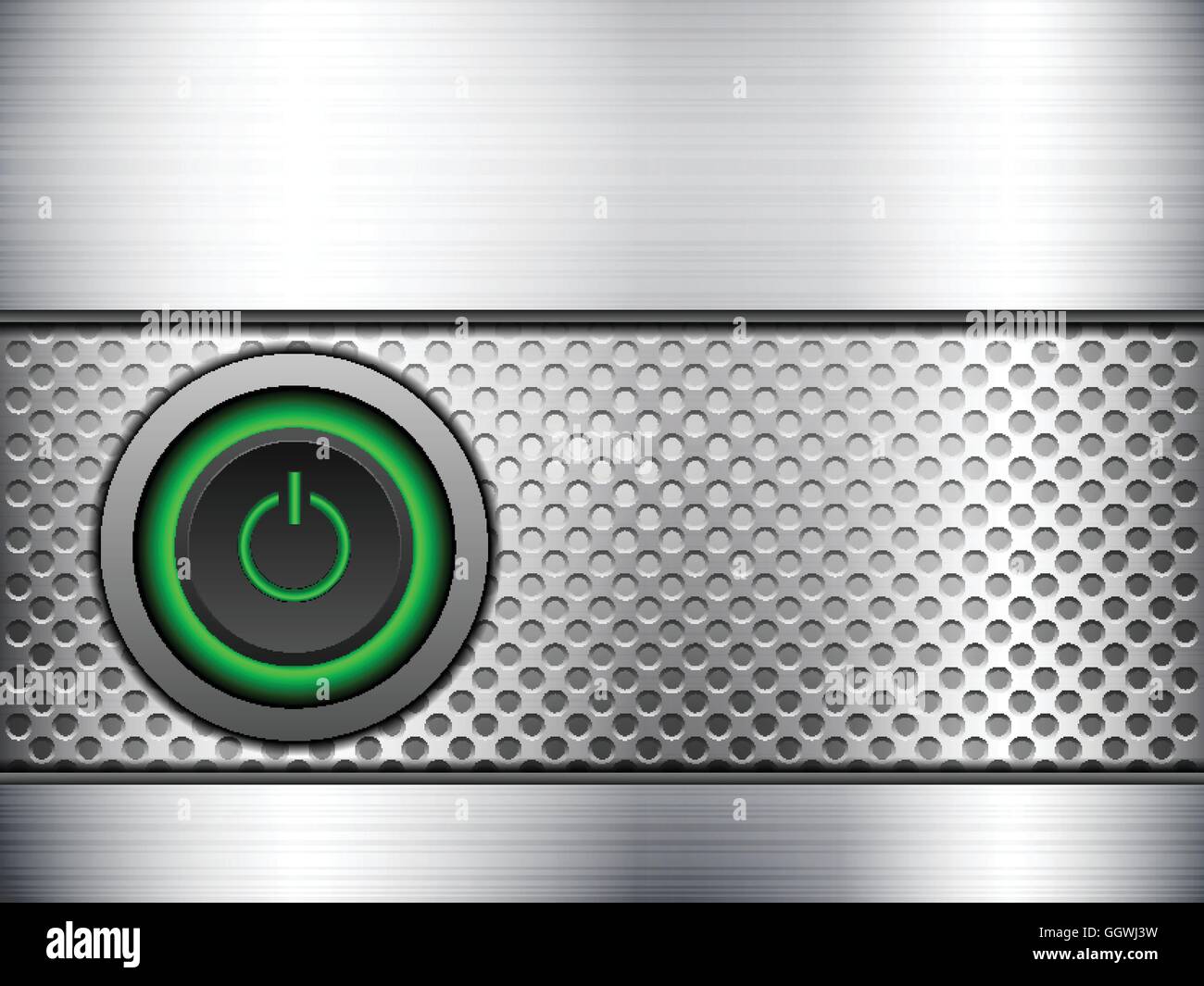 Power button knob on a metal background Stock Vector Image & Art - Alamy