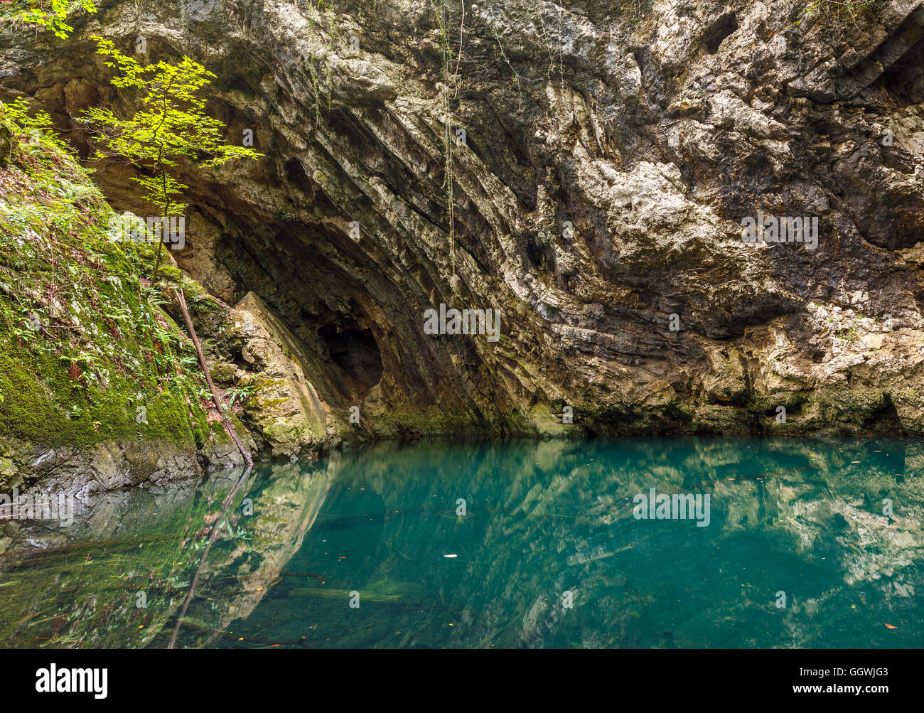 Lacul Dracului in Romania, a lake formed after cave ceiling collapsed ...