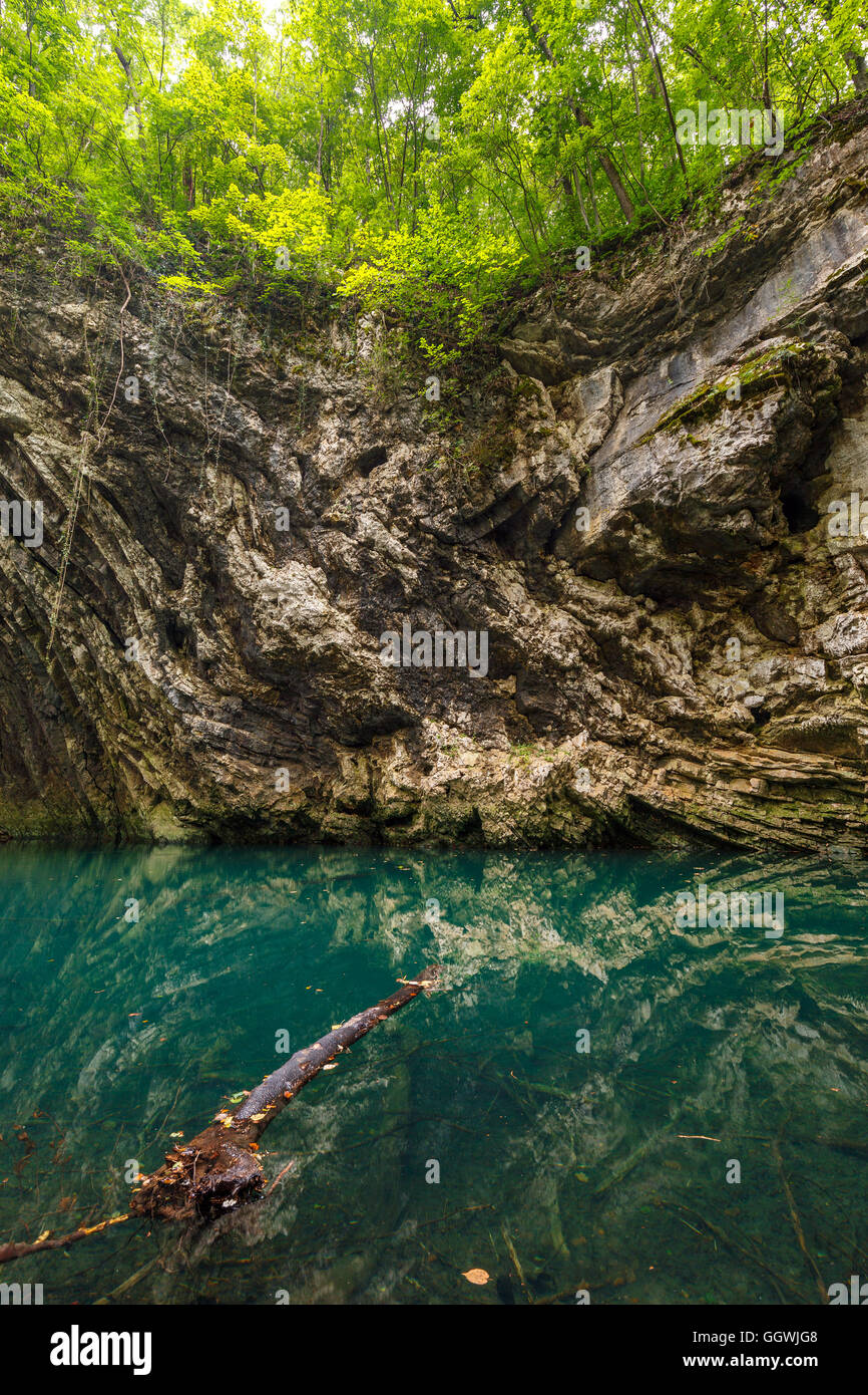 Lacul Dracului in Romania, a lake formed after cave ceiling collapsed ...