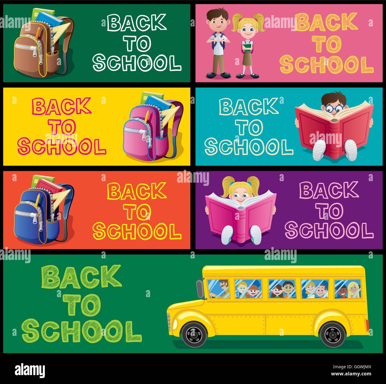 School bus collage element hi-res stock photography and images - Alamy