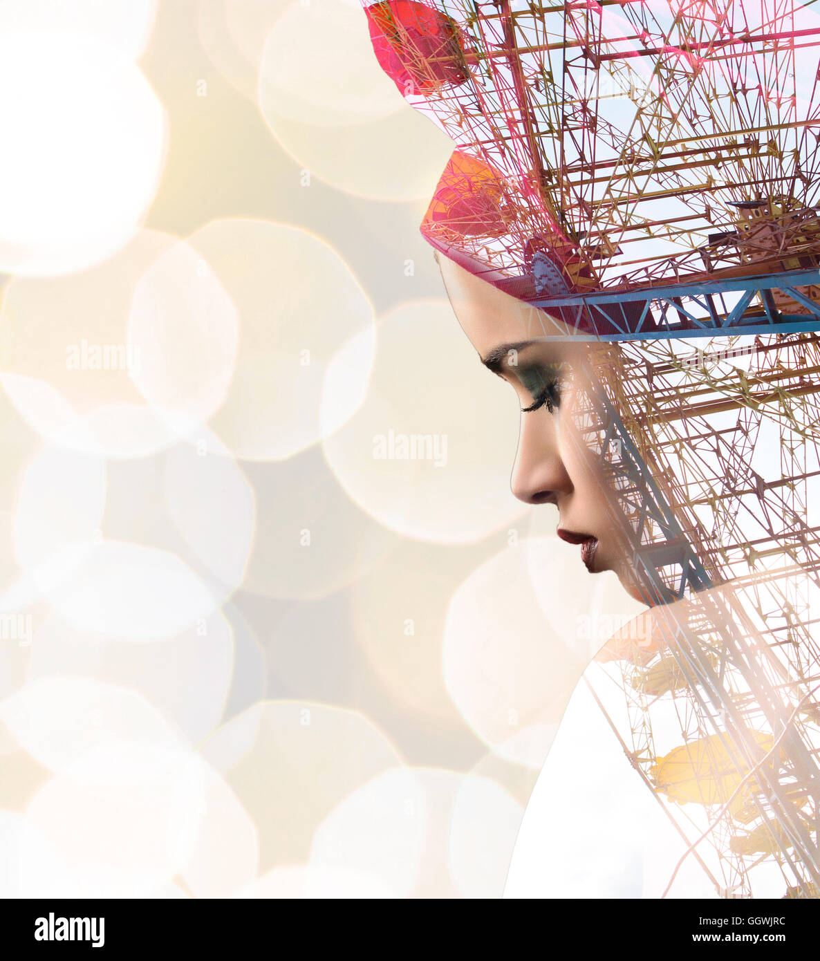 Double exposure portrait Stock Photo - Alamy