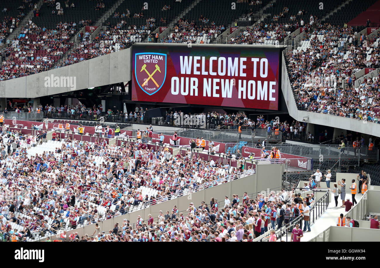 Signage welcoming fans to their new home during the Betway Cup match at ...
