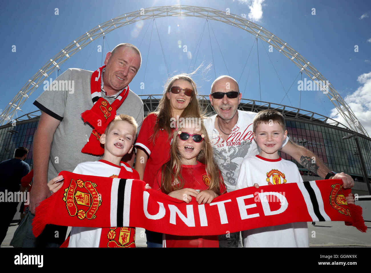 Manchester United fans before the Community Shield match at Wembley ...