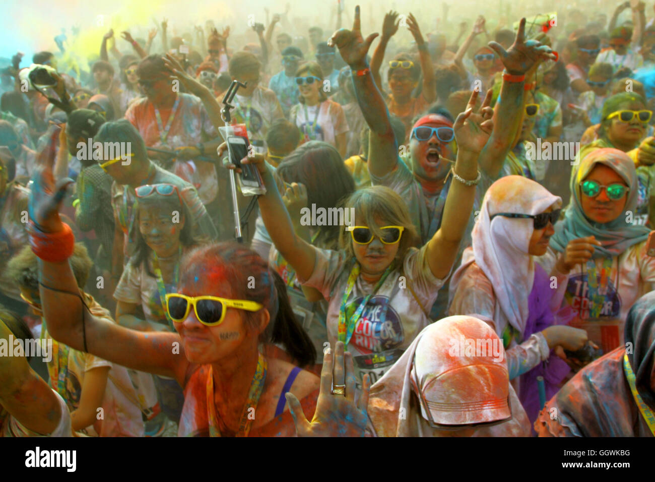Color Run 2016 held in the east parking Senayan Jakarta, which is ...