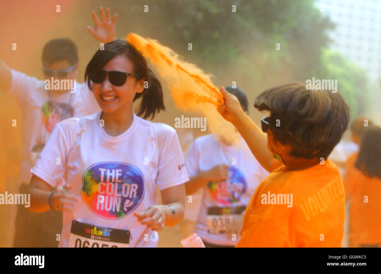 Color Run 2016 held in the east parking Senayan Jakarta, which is ...