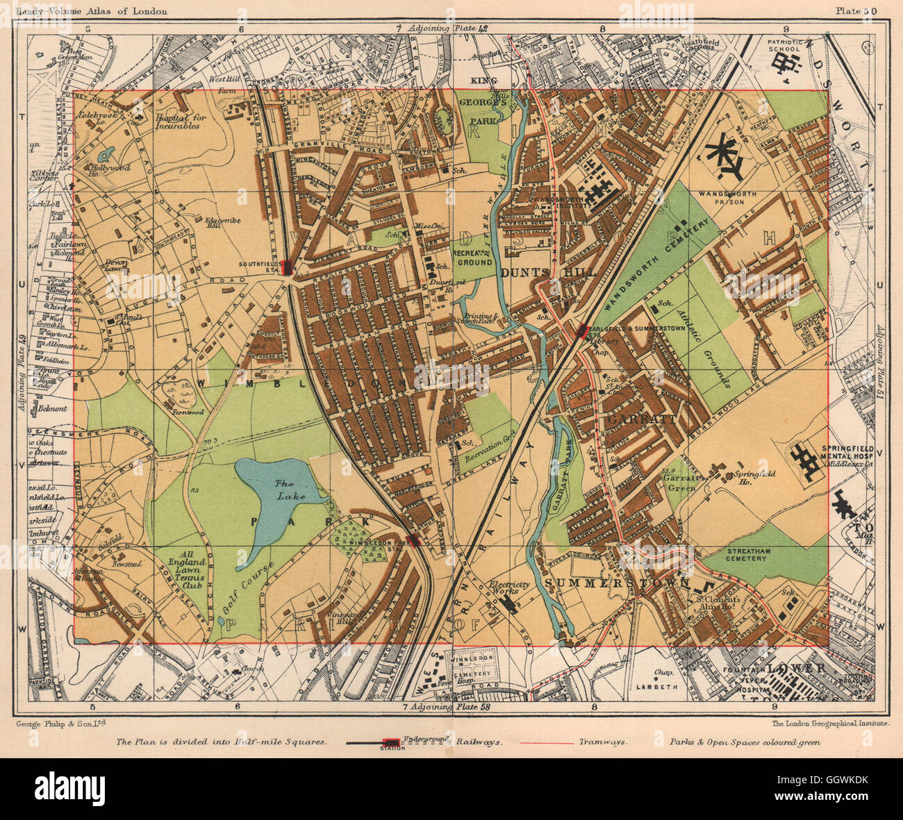 SW LONDON. Wimbledon Wandsworth Southfields Summerstown Dunts Hill ...