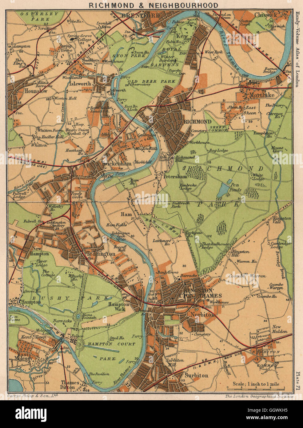 Vintage twickenham map hi-res stock photography and images - Alamy