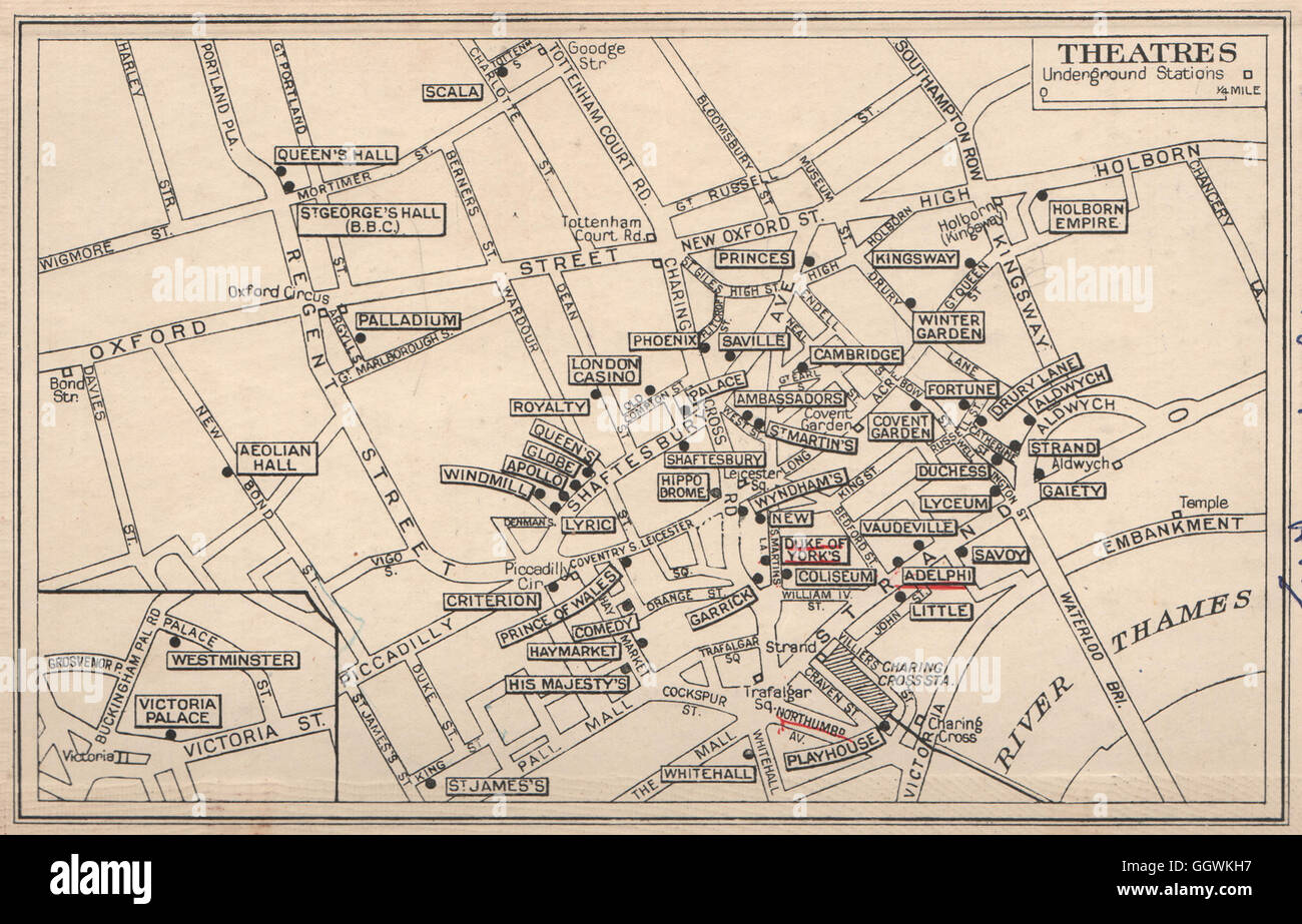 LONDON WEST END THEATRES. Covent Garden St James's Shaftesbury Avenue ...
