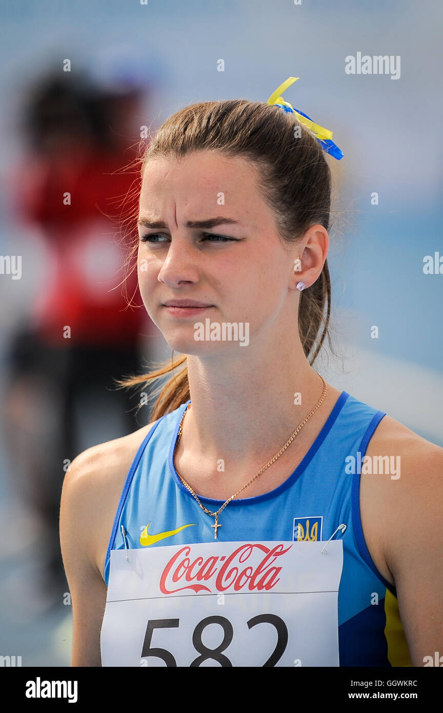 Ukrainian athlete in action during competition at the European ...