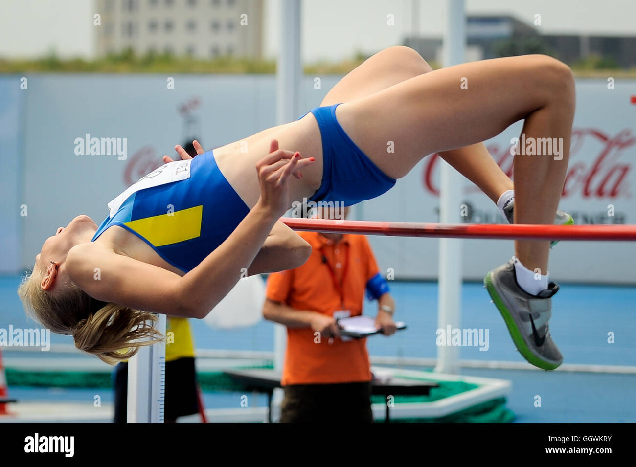 POLTAVETS Oleksandra from Ukraine during high jump girls competition at ...