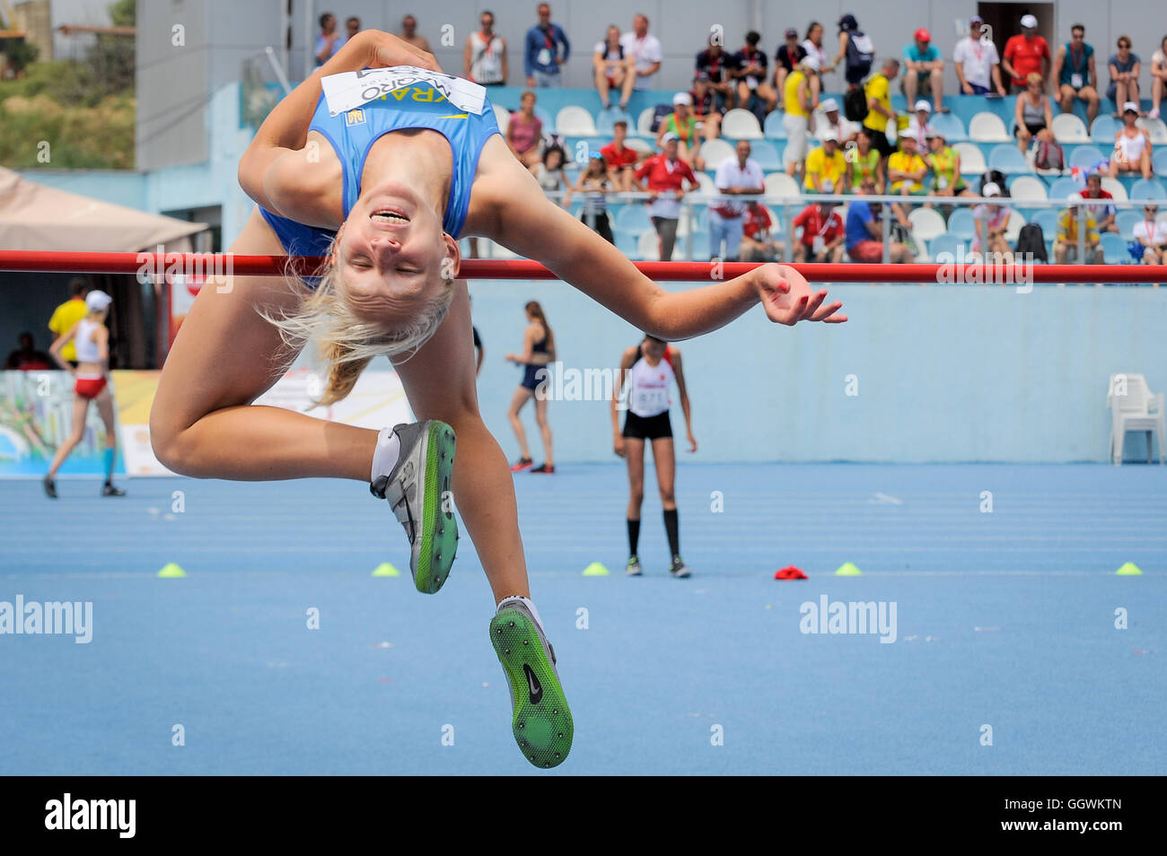 POLTAVETS Oleksandra from Ukraine during high jump girls competition at ...