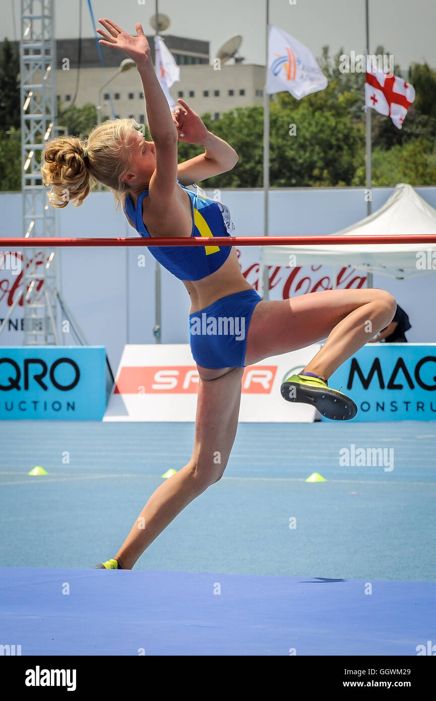 MATVIYOK Anastasiya from Ukraine during high jump girls competition at ...