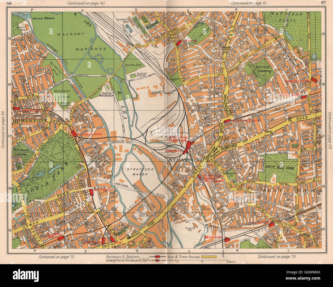 E LONDON. Old Ford Bow West Ham Forest Gate Hackney Leyton Stratford ...