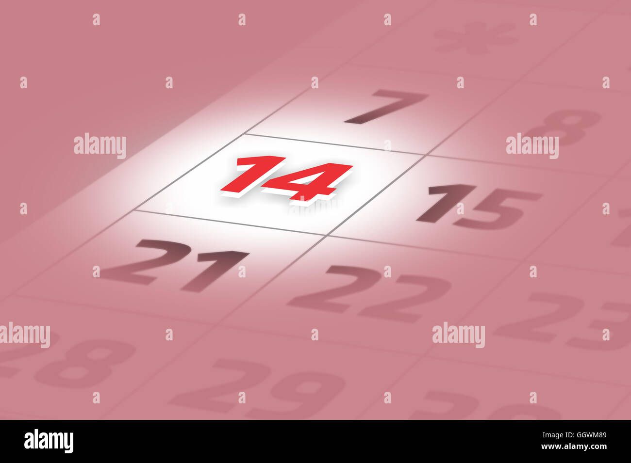 Illustration of calendar with a particular date being differentiated ...