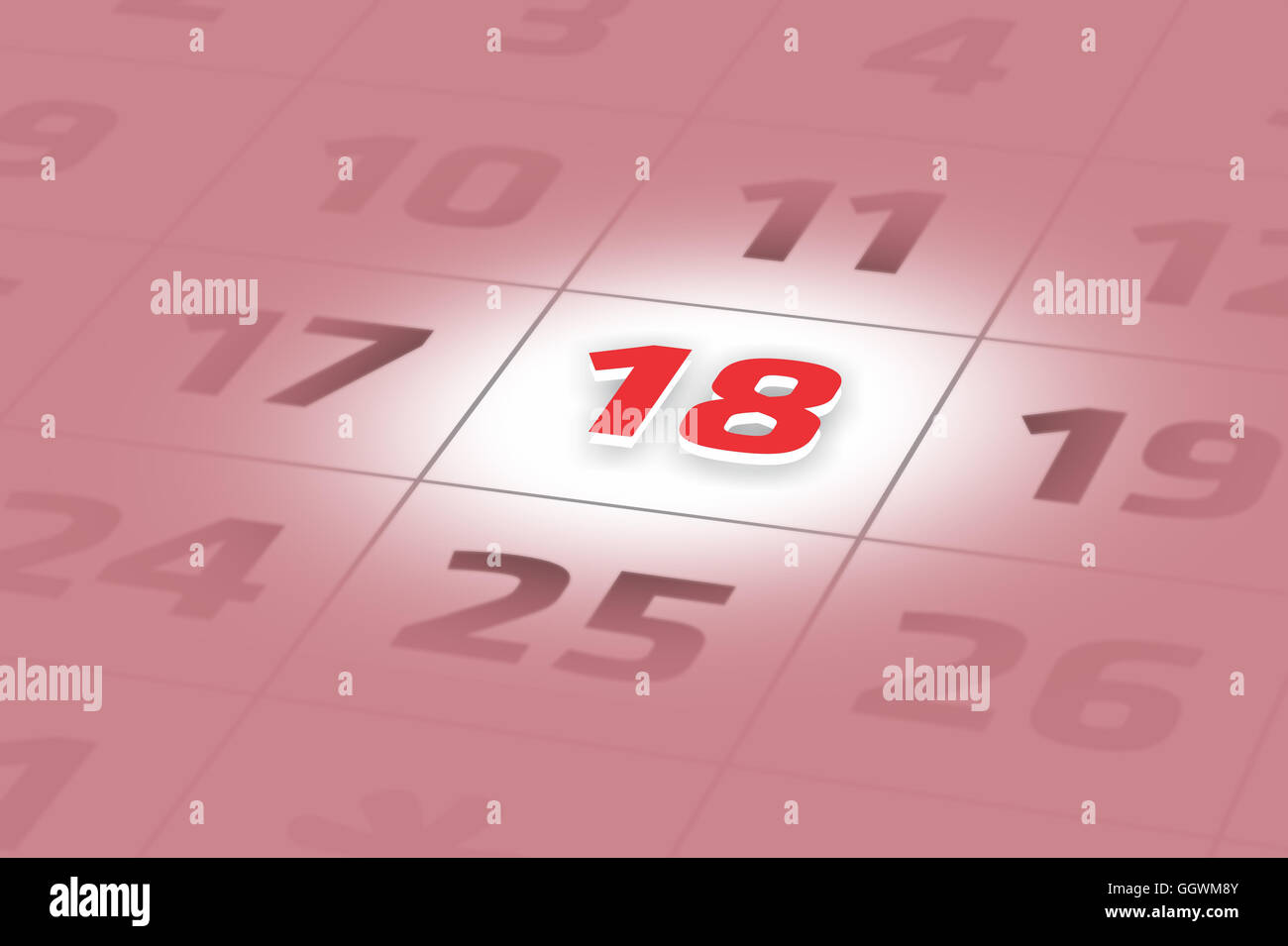 Illustration of calendar with a particular date being differentiated ...