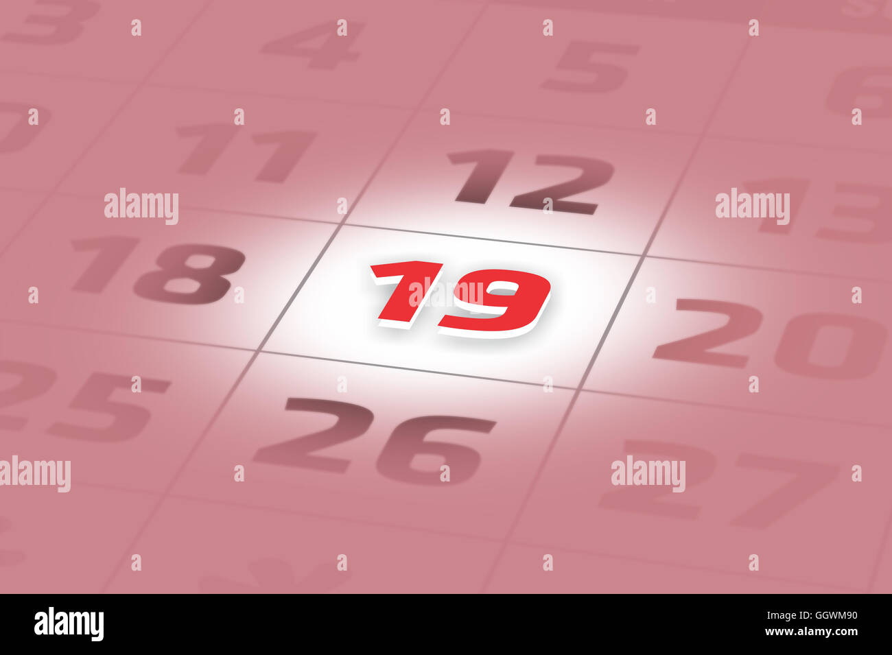 Illustration of calendar with a particular date being differentiated ...