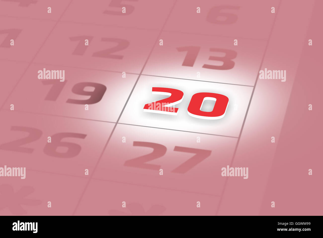 Illustration of calendar with a particular date being differentiated ...