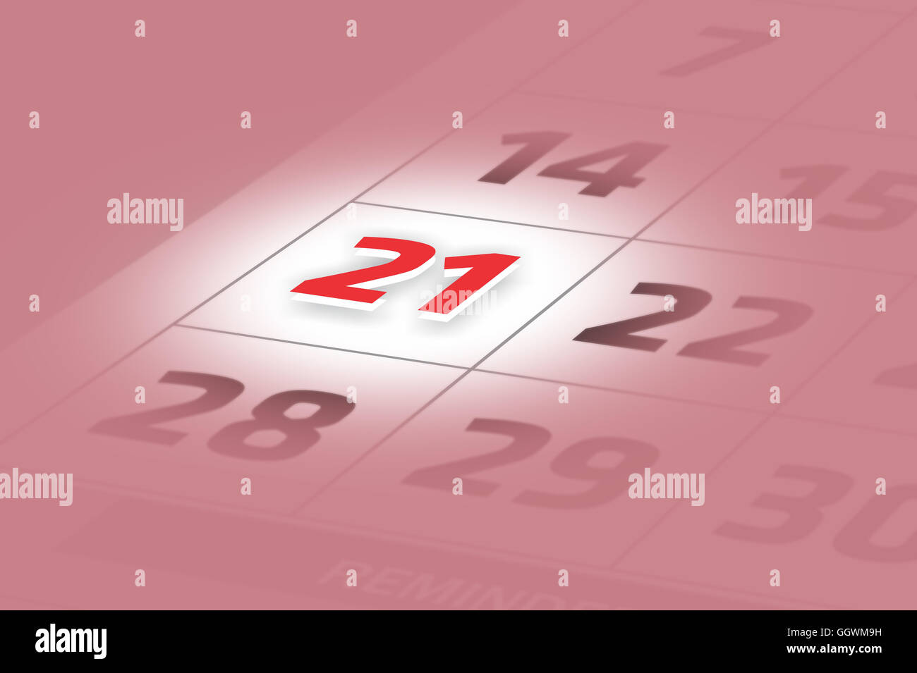 Illustration of calendar with a particular date being differentiated ...