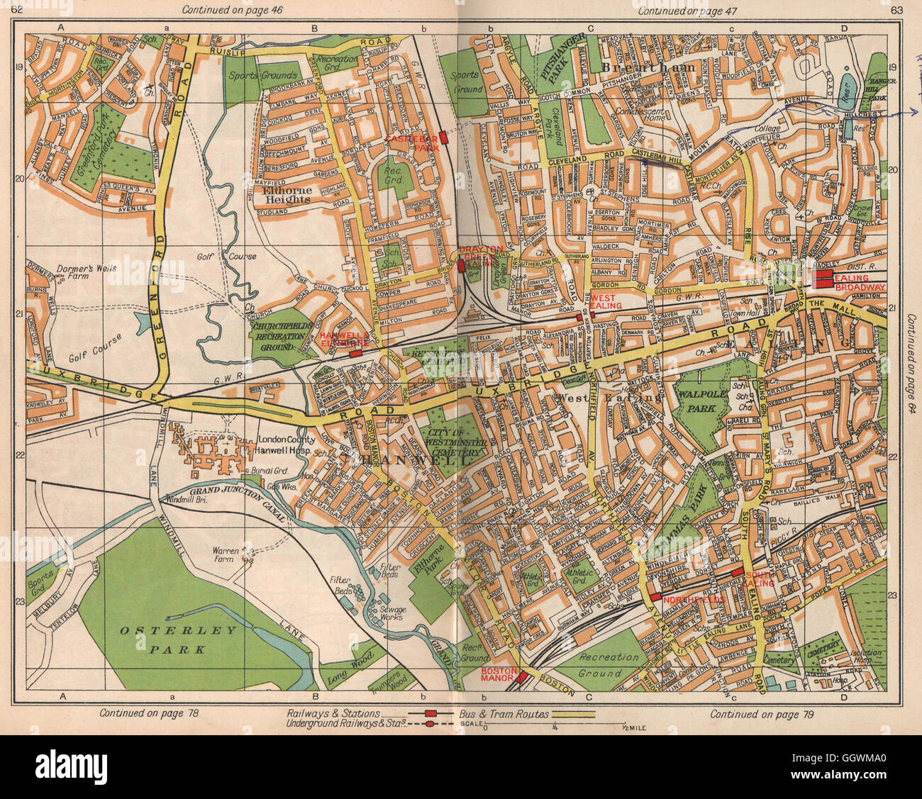 W LONDON. Brentham Greenford Park Ealing Northfields Hanwell Elthorne ...