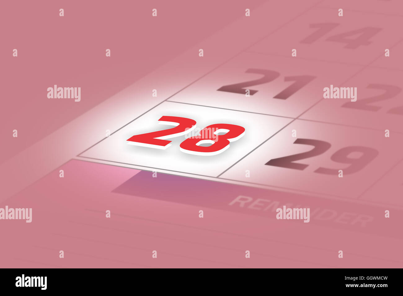 Illustration of calendar with a particular date being differentiated ...