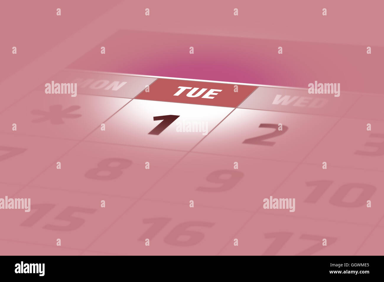 Illustration of calendar with a particular day of a week being ...