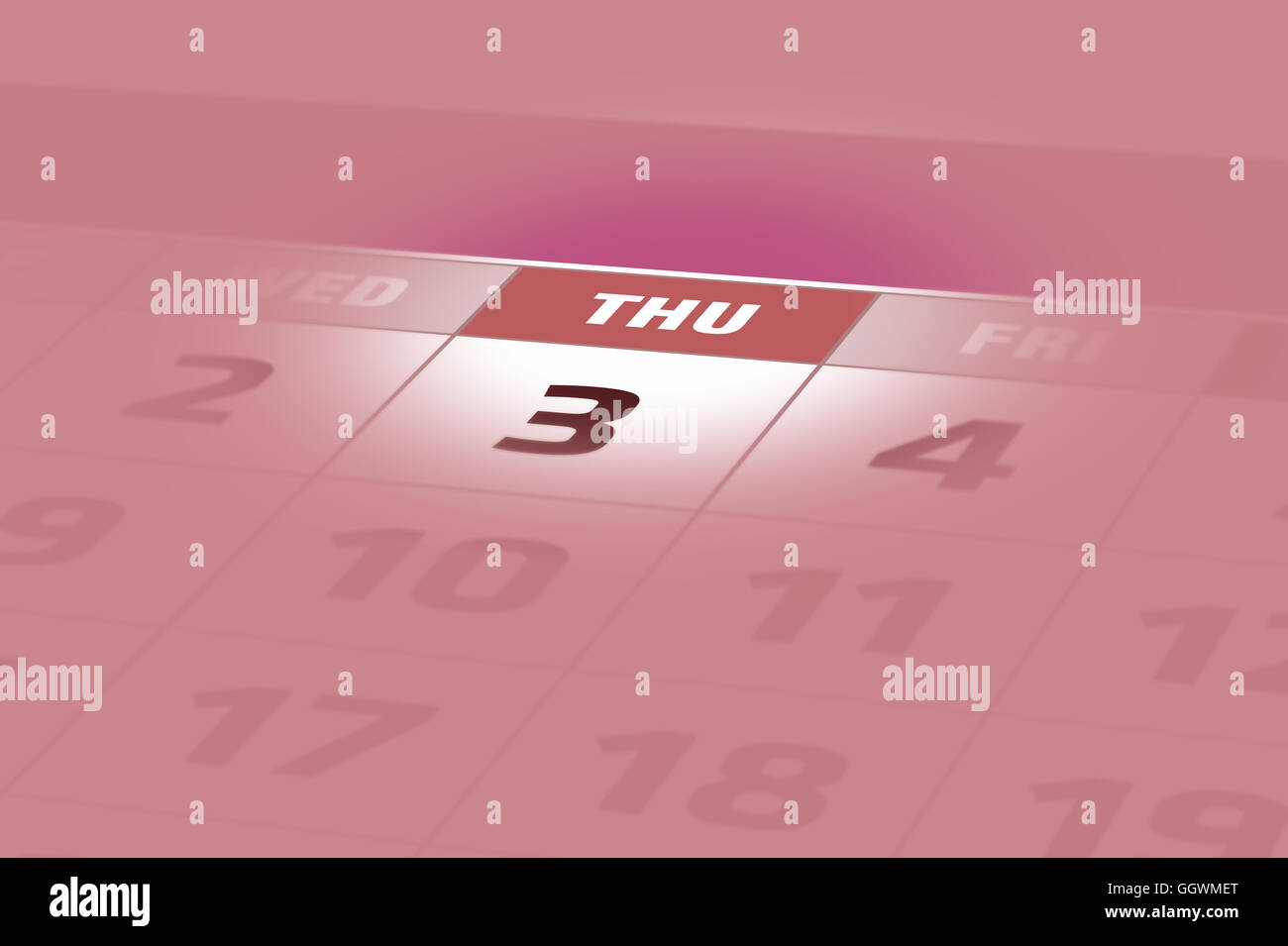 Illustration of calendar with a particular day of a week being ...