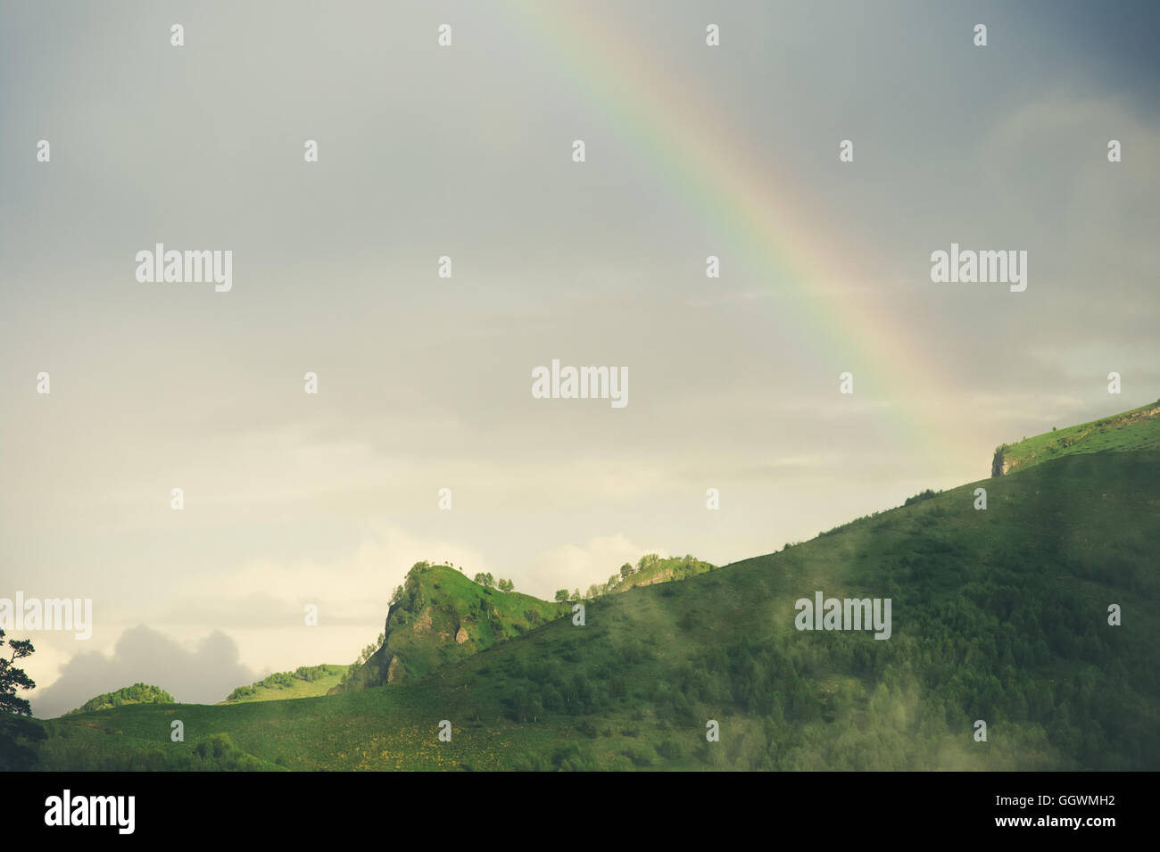 Aerial view beautiful rainbow mountains hi-res stock photography and ...