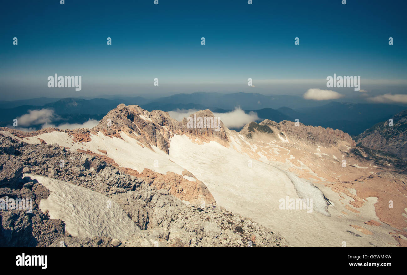 Summit of Fisht Mountain Landscape blue sky Summer Travel scenic aerial ...