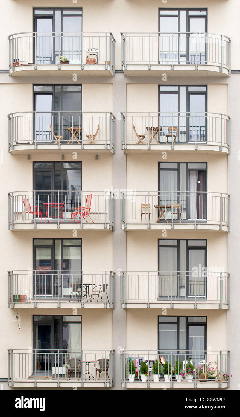New building with balconies Stock Photo - Alamy