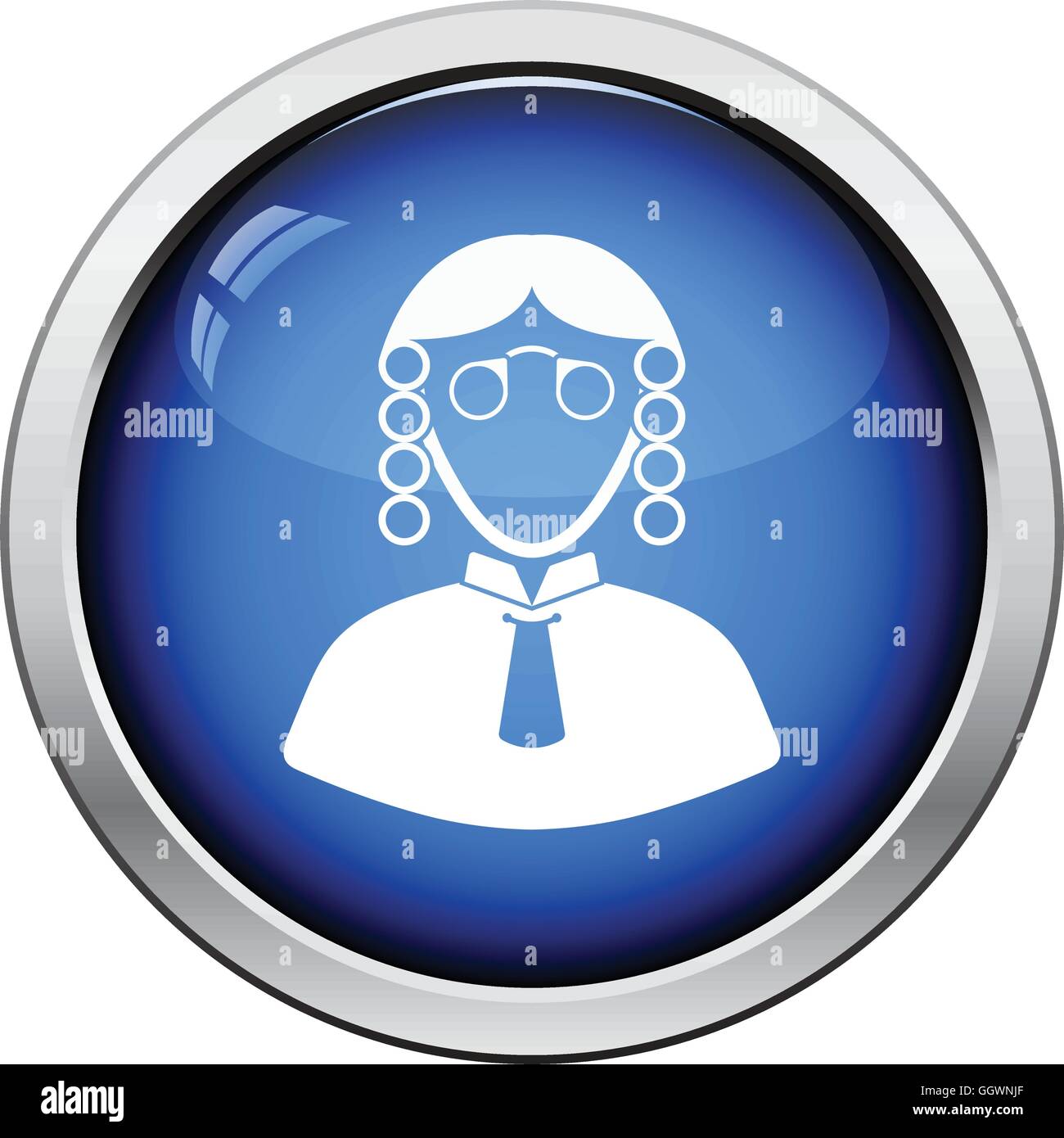 Judge icon. Glossy button design. Vector illustration Stock Vector ...